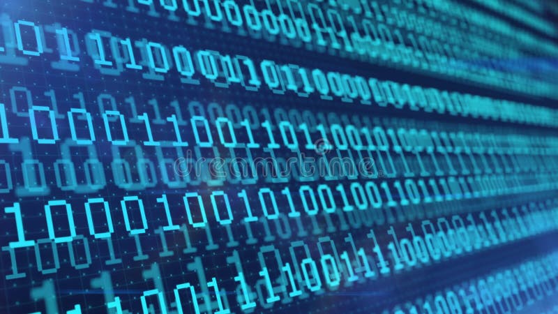 Digital Binary Code Background. Fly through Abstract 3D Rendering of a Scientific Technology ...