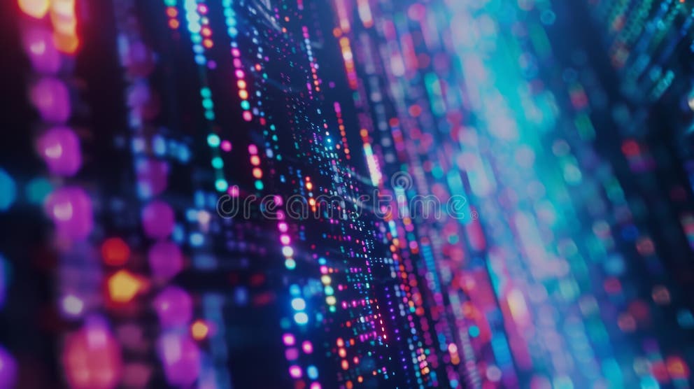 Digital Binary Code Background ,theme of Technology and Data Flow in an ...