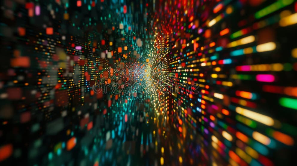 Digital Binary Code Background ,theme of Technology and Data Flow in an ...