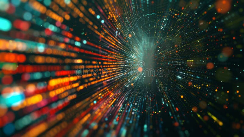 Digital Binary Code Background ,theme of Technology and Data Flow in an ...