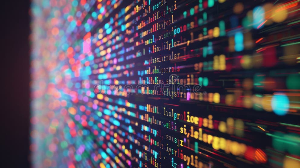 Digital Binary Code Background ,theme of Technology and Data Flow in an ...