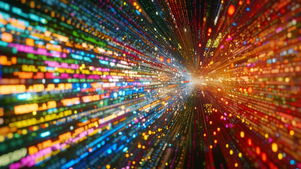 Digital Binary Code Background ,theme of Technology and Data Flow in an ...