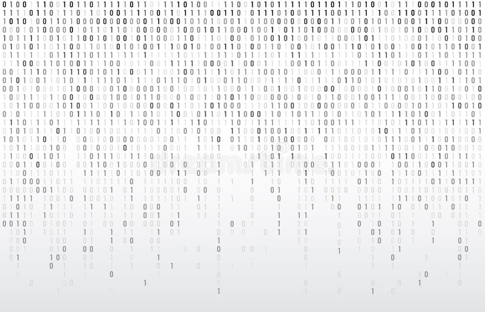 Digital Binary Code. Computer Matrix Data Falling Numbers, Coding ...