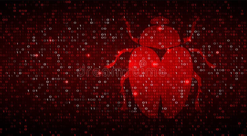Digital Binary Code on Dark Red BG with Lock Stock Vector ... Digital Binary Code on Dark Red BG with Lock Stock Vector ...