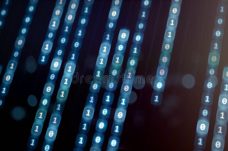 Abstract Blue Digital Stream Binary Code Flowing Light Data Visualization Stock Photos - Free ...