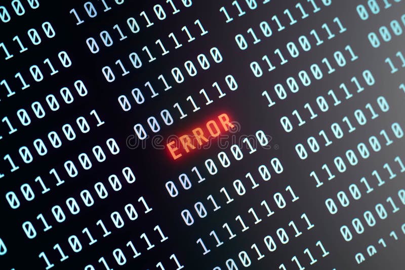Digital Binary Code with Highlighted Red "ERROR" Text, Symbolizing a ...