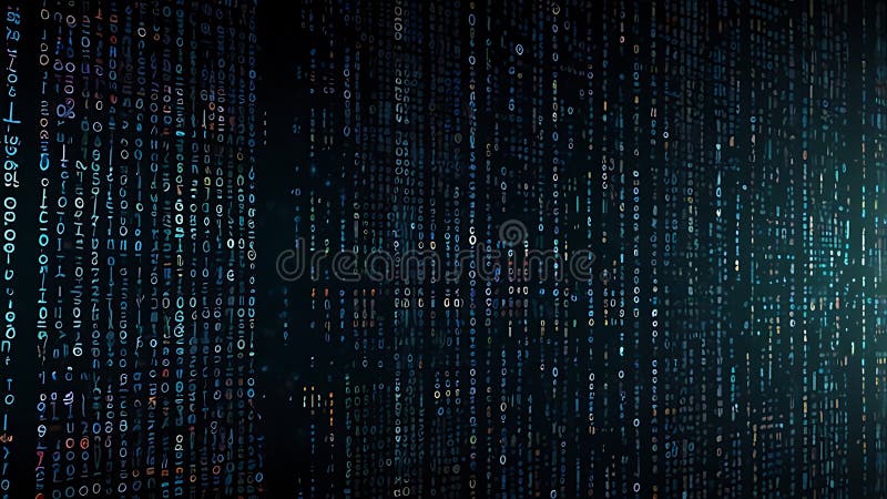 Digital Binary Code Lines Forming A Futuristic Data Stream Stock