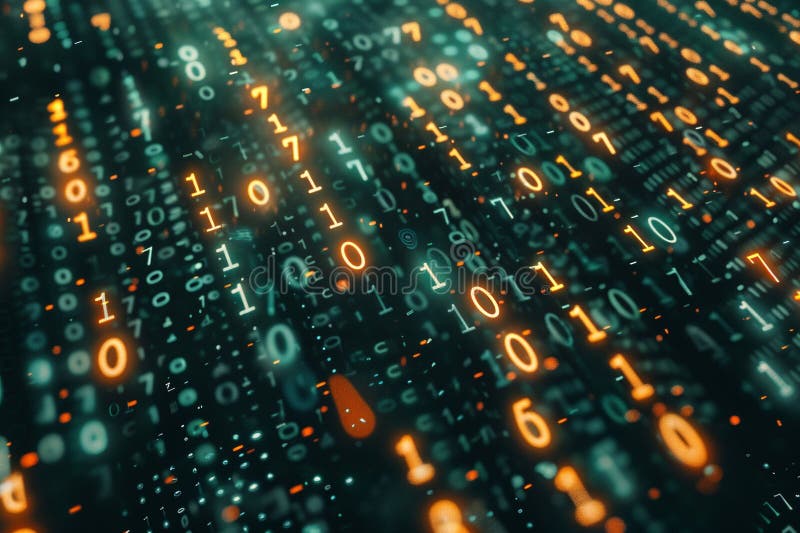 Digital Binary Code Matrix Background Stock Illustration - Illustration of tech, system: 332256625