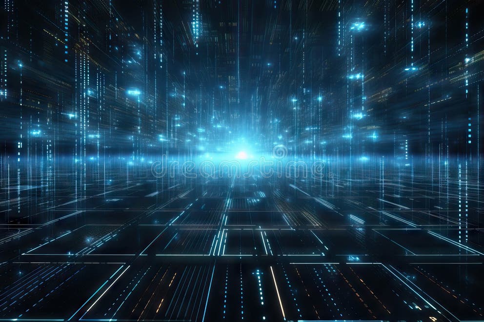 Digital Binary Code Matrix Background 3d Rendering of a Scientific Technology Data Binary Code ...