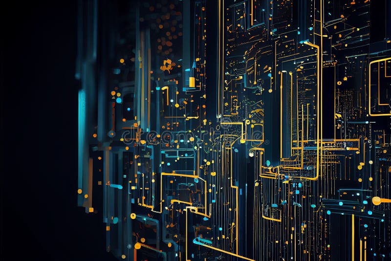 Digital Binary Code Matrix Background - 3D Rendering of a Scientific Technology Data Binary Code ...