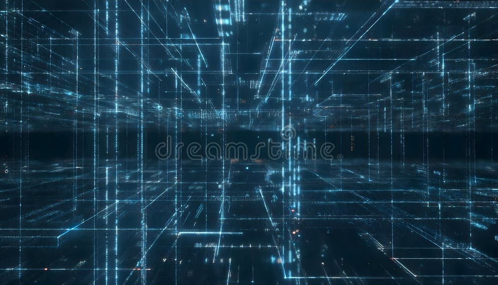 Digital Binary Code Matrix Background - 3D Rendering of a Scientific Technology Data Binary Code ...