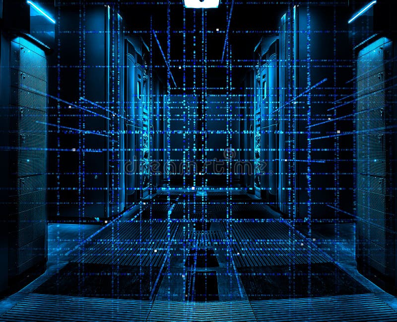 Digital Binary Code Matrix Background - 3D Rendering of a Scientific ...