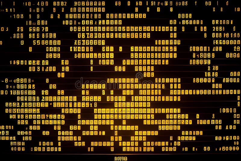 Digital Binary Code Matrix Background Stock Image Image Of Information Yellow 269113367