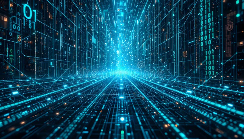 A Digital Binary Code Matrix Background Stock Photo - Image of business, light: 369026066