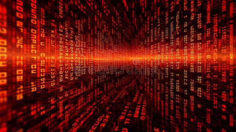 Digital Binary Code Matrix Background Generative Ai Stock Image