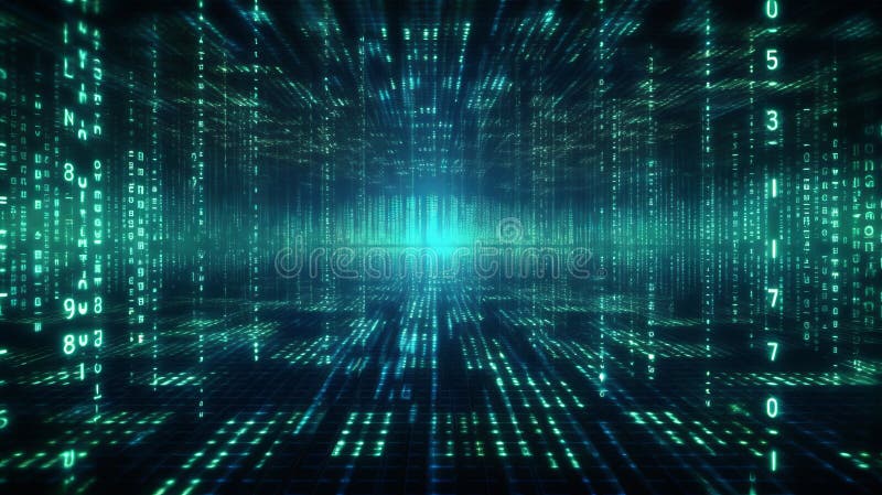Digital Binary Code Matrix Background. Generative AI Stock Photo ...