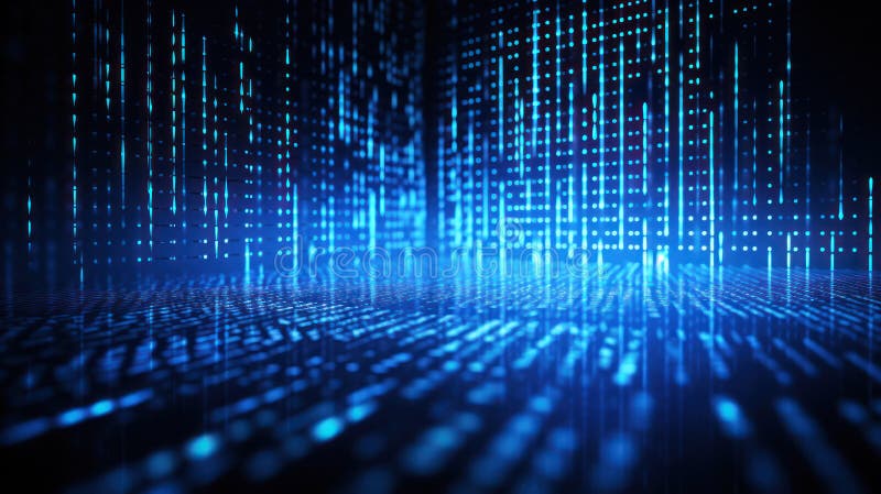 Digital Binary Code Matrix Background Scientific Technology Data Binary Code Network Conveying