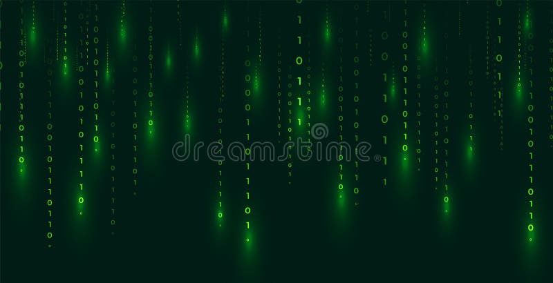 Digital Binary Code Matrix Banner with Falling Numbers Design Stock ...