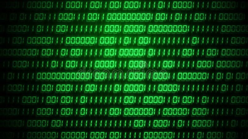 Digital Binary Code Number on Computer Screen with Video Glitch Effect ...