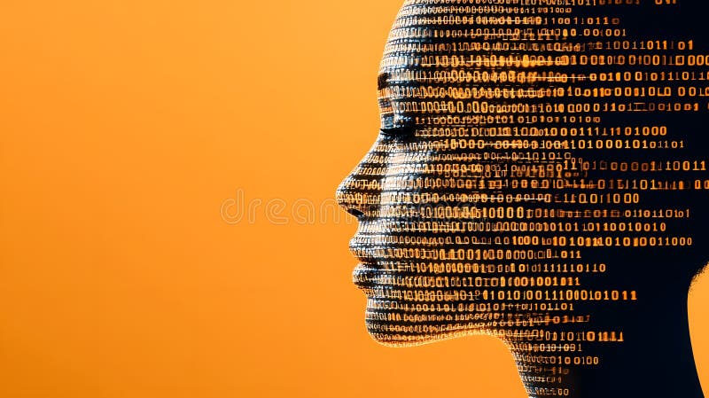 Digital Binary Code Overlay On Face Stock Image Image Of Technology Tech 348719463