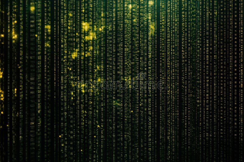 Digital Binary Code Pattern With Glowing Elements In A Futuristic Style Stock Illustration
