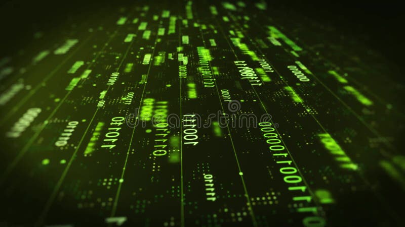 Digital Binary Code Processing On Screen Background 4k Binary Codefalling Number Stock Video