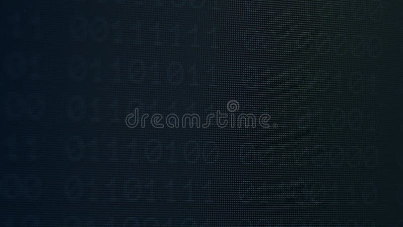 Digital Binary Code Processing On Screen Background Loop Data Rendering Of A Scientific