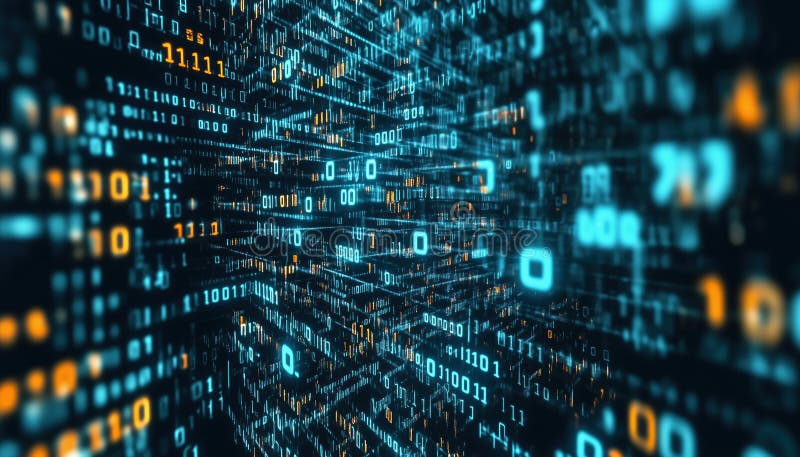 Digital Binary Code Programming Background with Matrix Digits 1.0: a Illustration of Coding ...