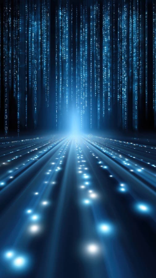 Digital Binary Code Stream Abstract Background Technology Data Flow Illustration Stock Image ...