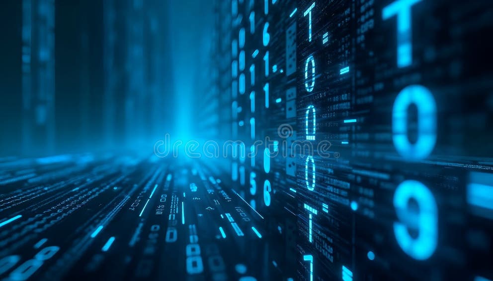 Digital Binary Code Stream Data Technology Stock Illustration - Illustration of representation ...