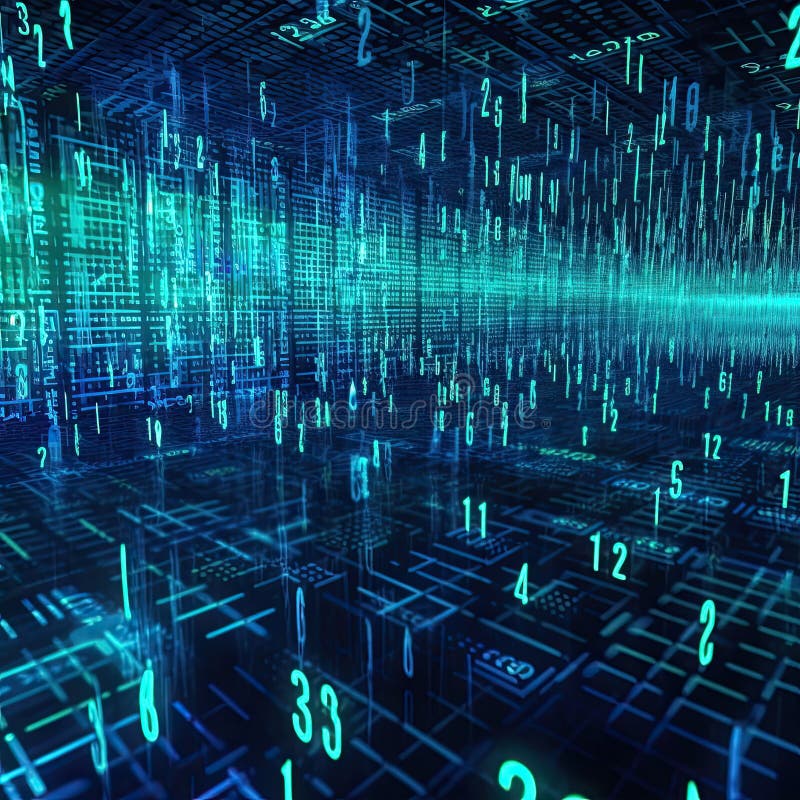 Digital Binary Code Universe: Network of Technological Data Stock Illustration - Illustration of ...