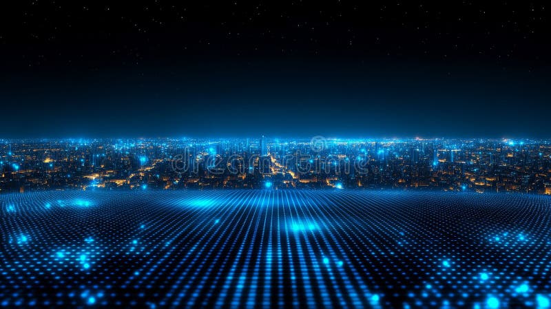 A Digital Binary Code Wave Forms the Background of an Abstract Image ...