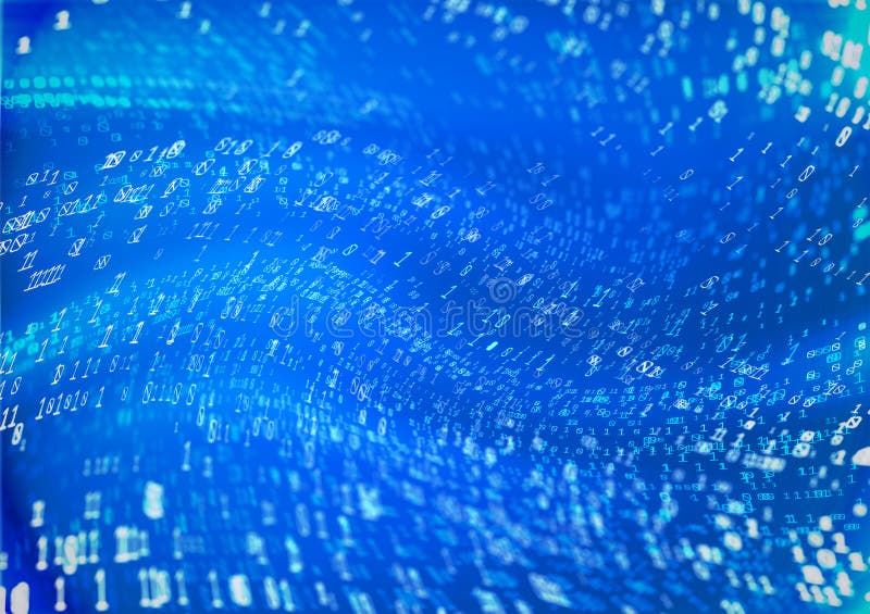Digital Binary Code Waves Abstract Technology Background With Flowing Data Big Data Structure
