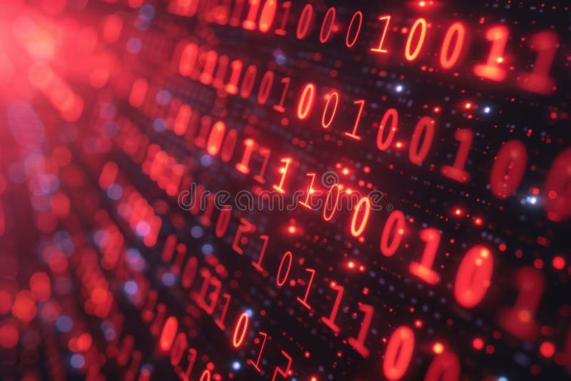 Digital Binary Coding on Network. Futuristic Technology Background ...