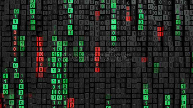 Digital Binary Computer Code 3D Render Stock Illustration ...