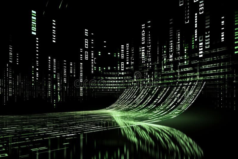 Digital Binary Data On Computer Screen Background In Futuristic Technology Concept Stock Image