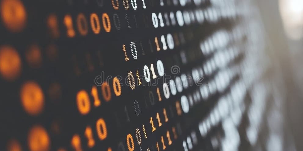 Digital Binary Data on Dark Background, Programming Code, Abstract Technology Concept. Stock ...