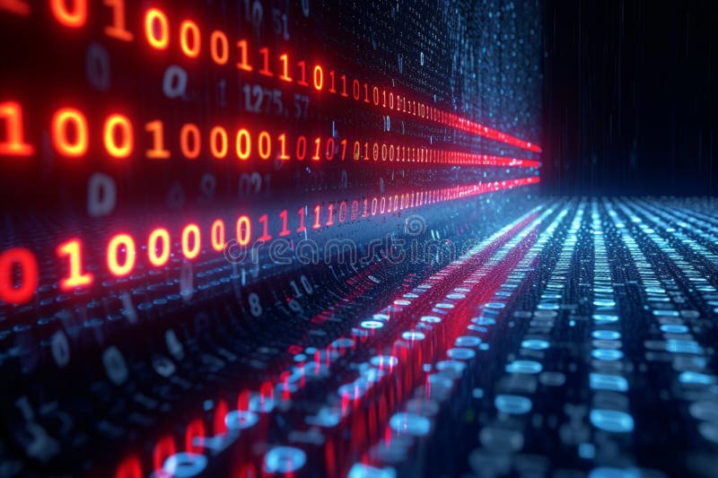 Digital Binary Data Encryption, Computer Virus, Abstract Secure Technology Background Stock ...