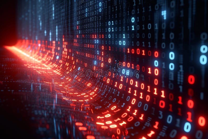 Digital Binary Data Encryption, Computer Virus, Abstract Secure Technology Background Stock ...