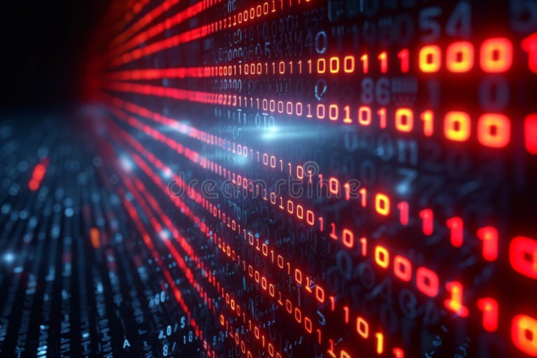 Digital Binary Data Encryption, Computer Virus, Abstract Secure Technology Background Stock ...