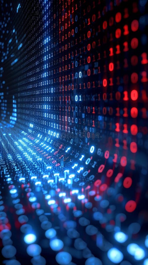 Digital Binary Data Encryption Computer Virus Abstract Secure Technology Background Stock