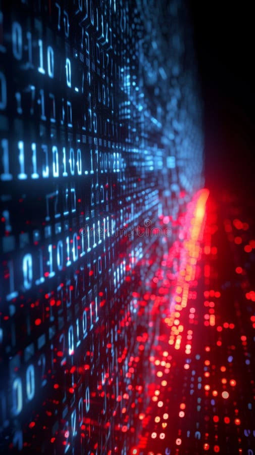 Digital Binary Data Encryption Computer Virus Abstract Secure Technology Background Stock