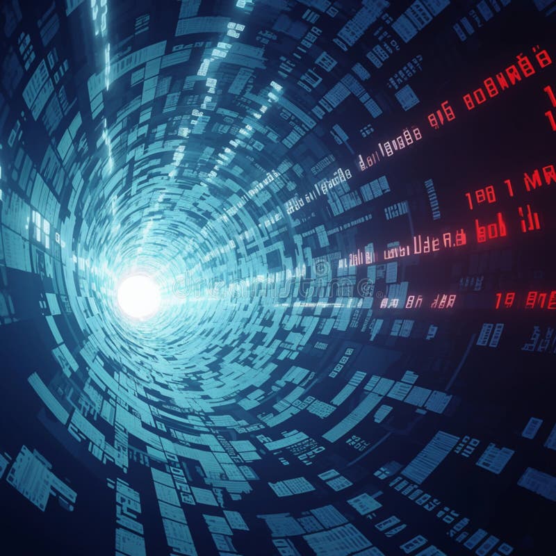 Digital Binary Data Encryption Depicted Amidst Computer Virus Concept