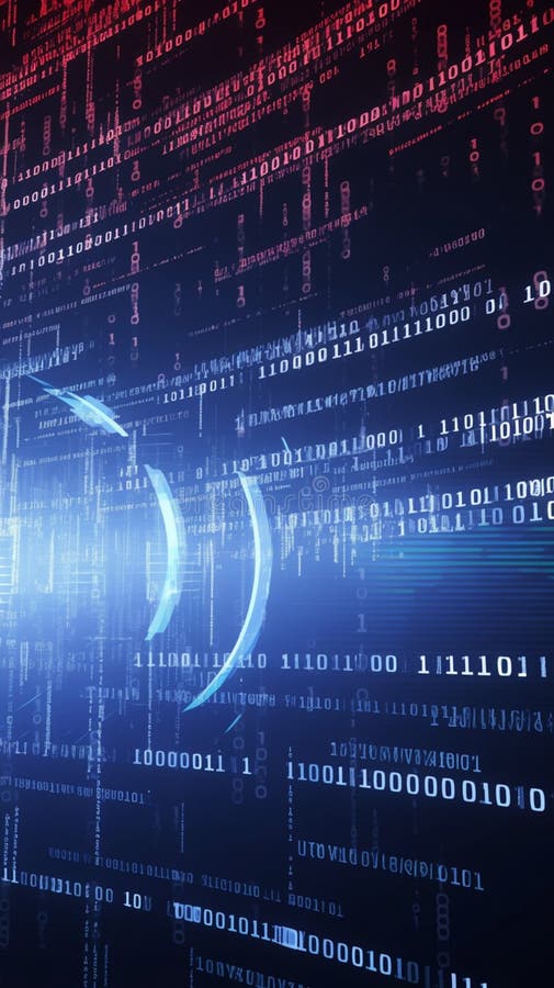 Digital Binary Data Encryption Depicted Amidst Computer Virus Concept Stock Illustration