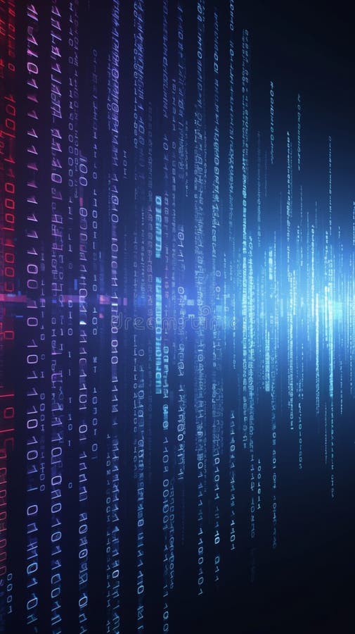 Digital Binary Data Encryption Depicted Amidst Computer Virus Concept