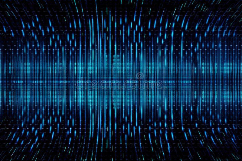 Digital Binary Data Streaming Binary Code Background Matrix Background With Digits Generative