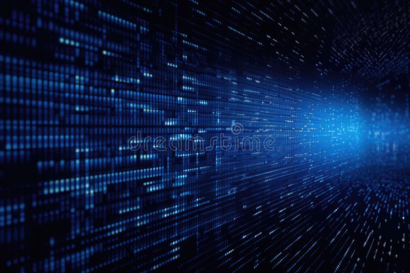 Digital Binary Data Streaming Binary Code Background Matrix Background With Digits Generative