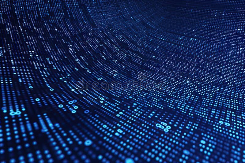 Digital Binary Data Streaming Binary Code Background Matrix Background With Digits Generative