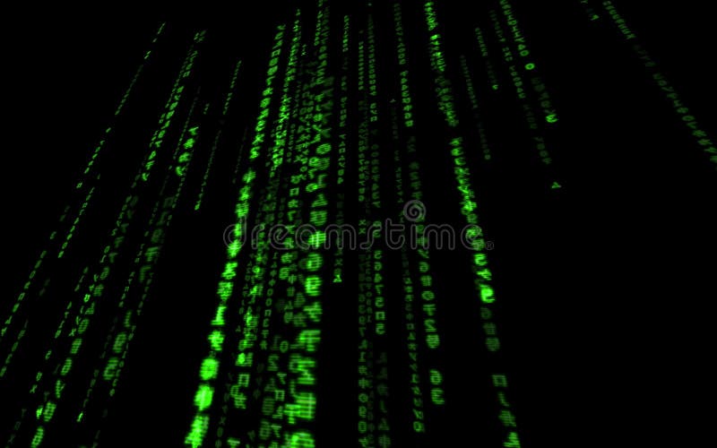 Computer Code Falling Matrix Style. Stock Illustration - Illustration ...