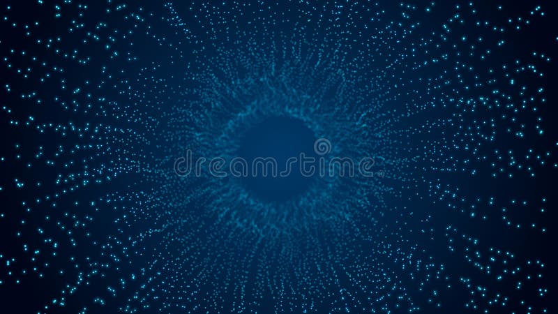 Digital Binary Data Tunnel Abstract Connection Dots Dark Background Concept Network 3d Stock ...